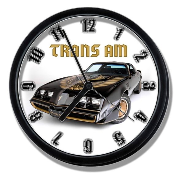 Clock | Wall Decor | Pontiac Firebird Trans Am Black Turbo Wall Clock ...